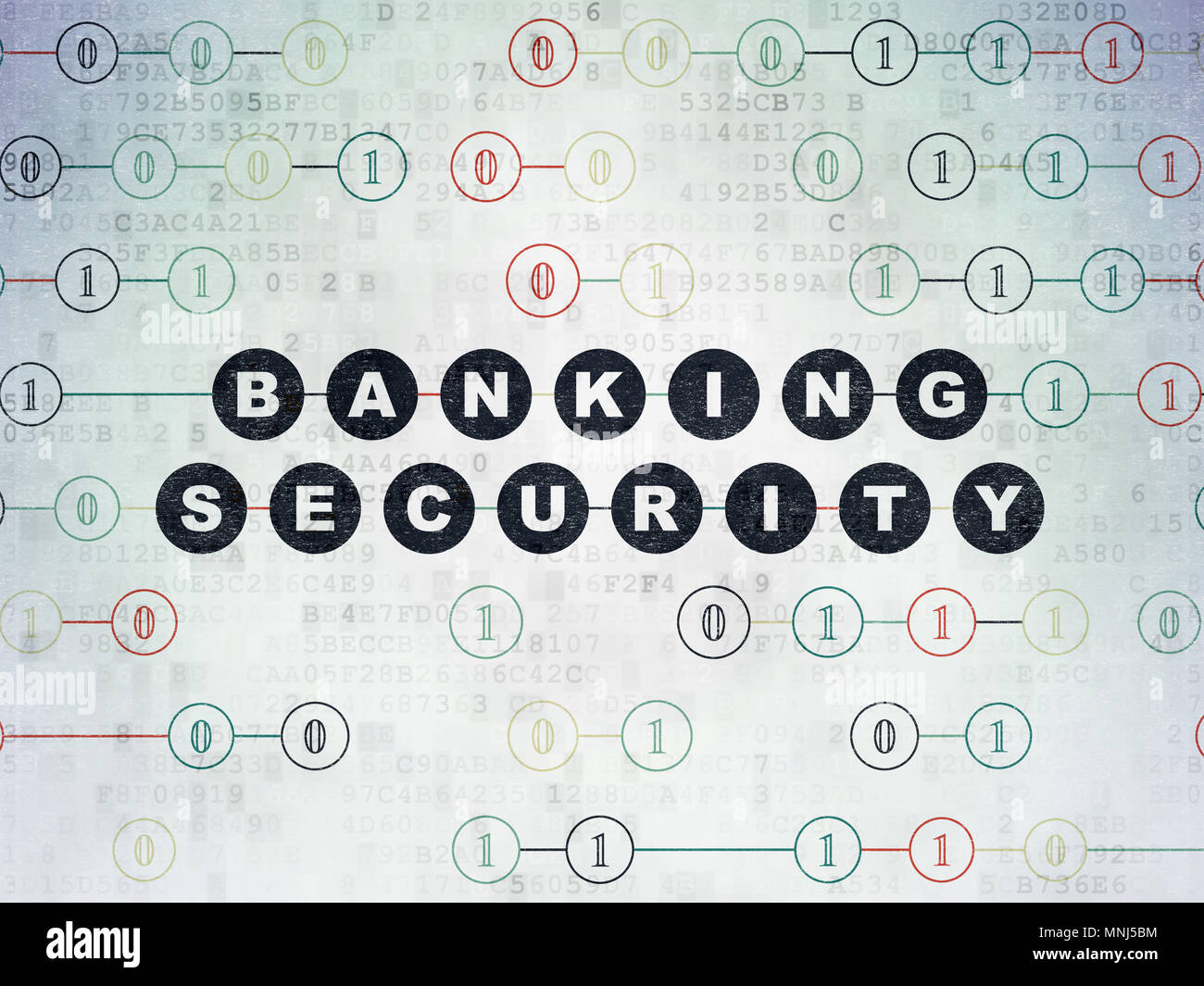 Safety concept: Banking Security on Digital Data Paper background Stock ...