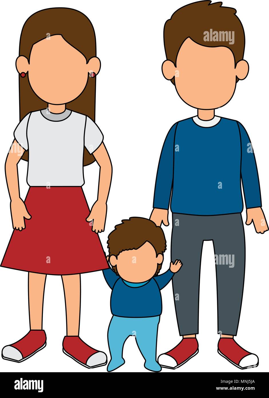 father and mother with baby Stock Vector Image & Art - Alamy