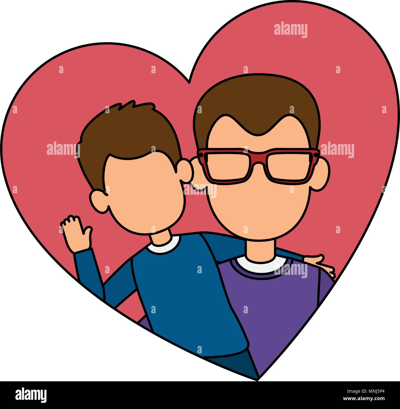 cute father with son in heart Stock Vector Image & Art - Alamy