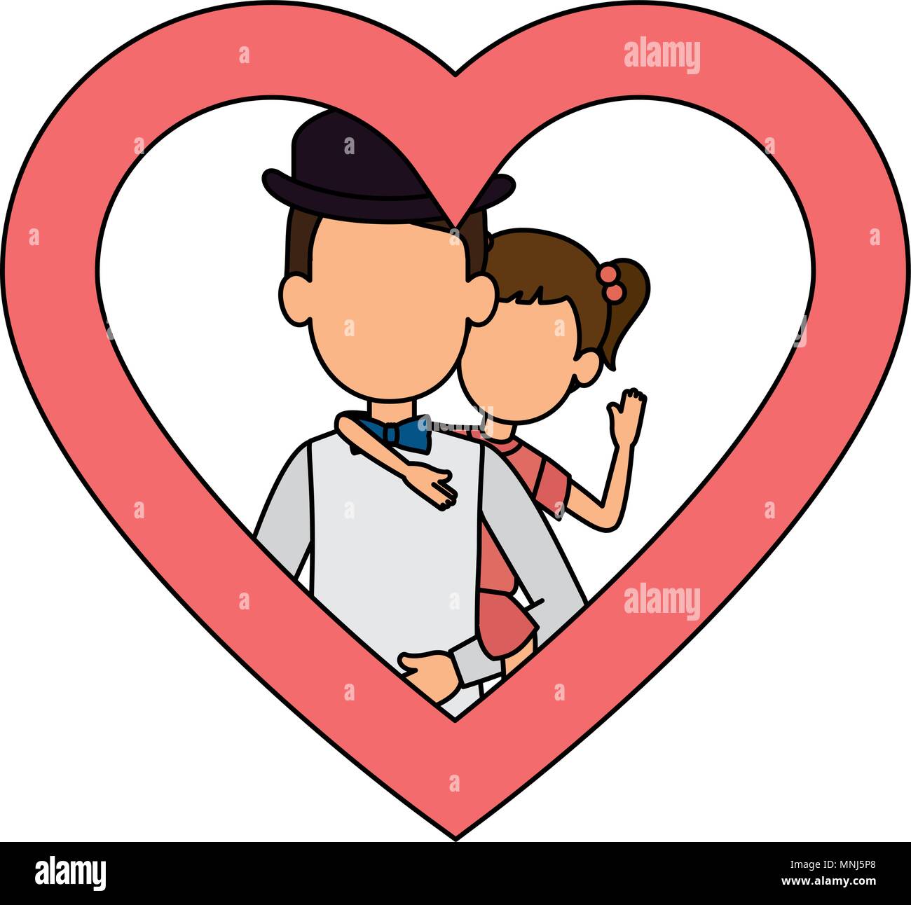 cute father with daughter in heart Stock Vector Image & Art - Alamy