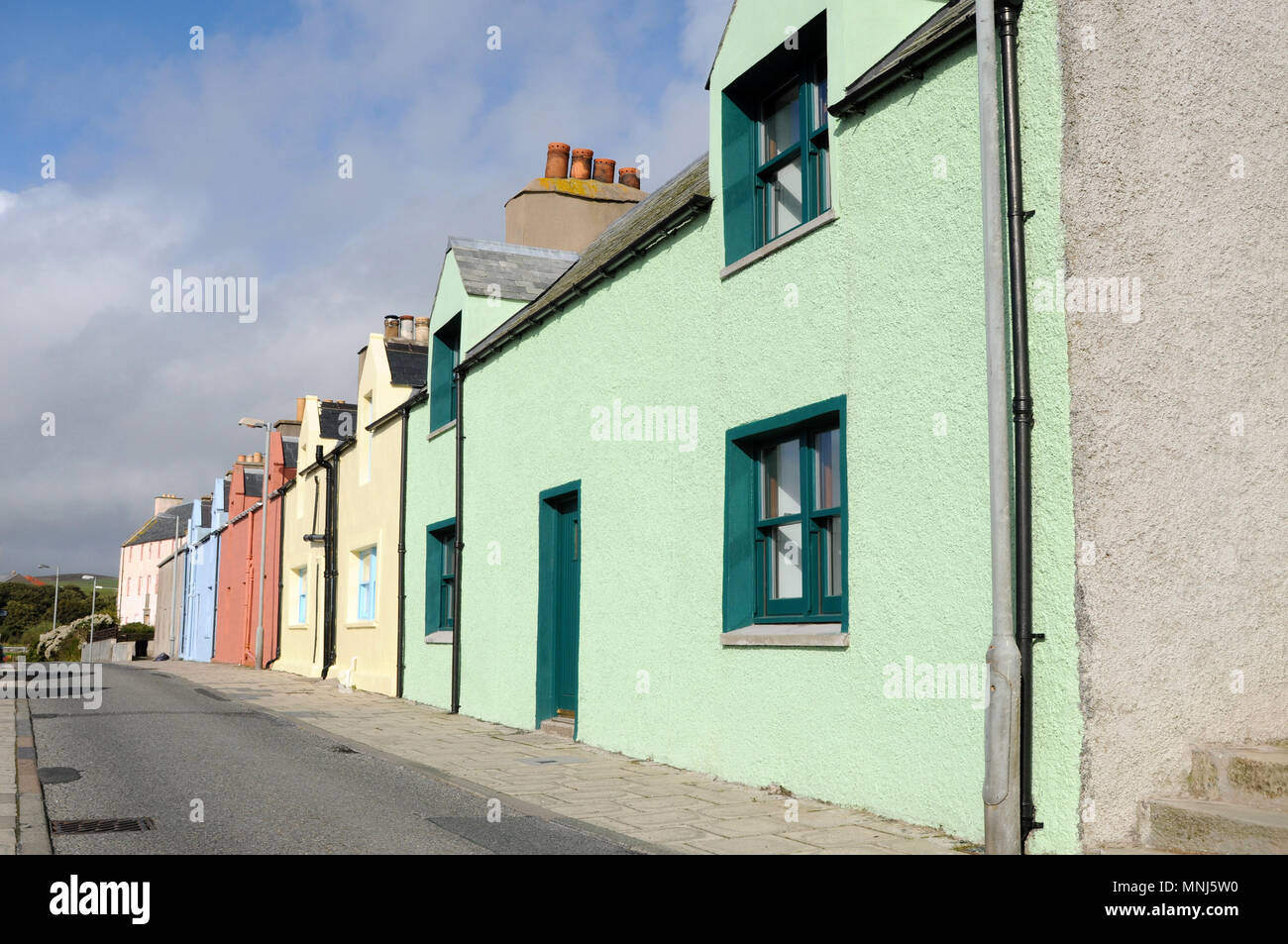 Various views of Scalloway in Shetland the second largest town and ...