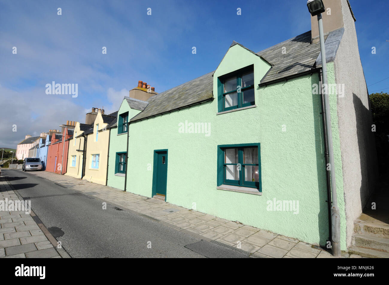 Various views of Scalloway in Shetland the second largest town and ...