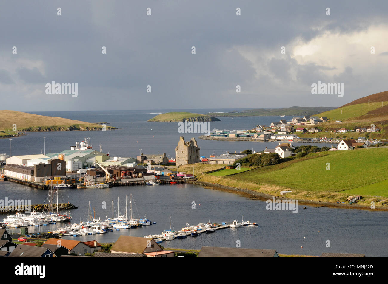 Various views of Scalloway in Shetland the second largest town and ...