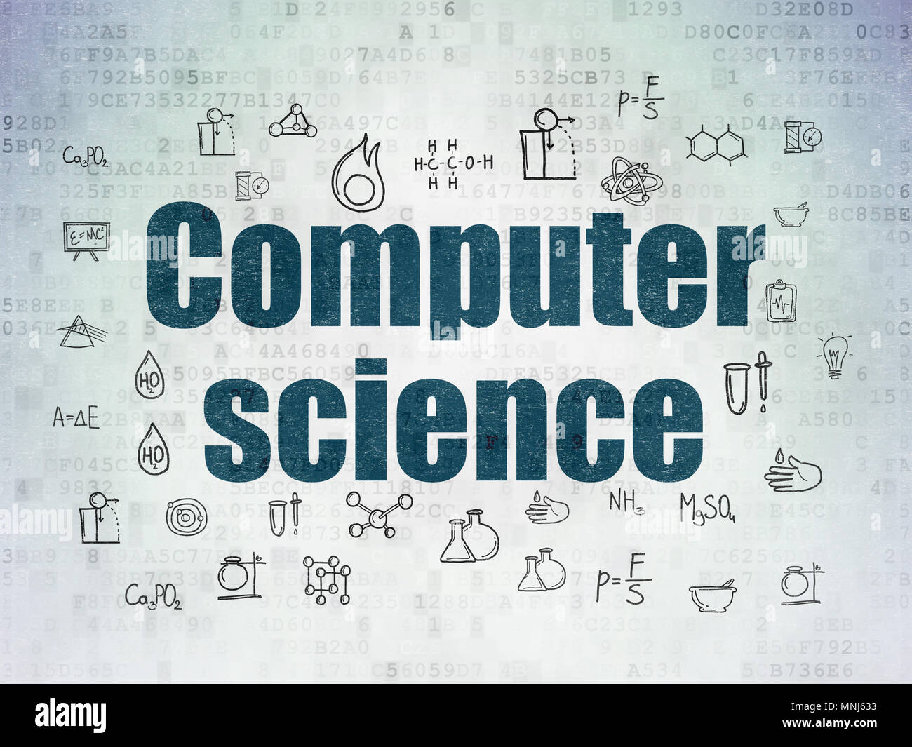 Science concept: Computer Science on Digital Data Paper background ...