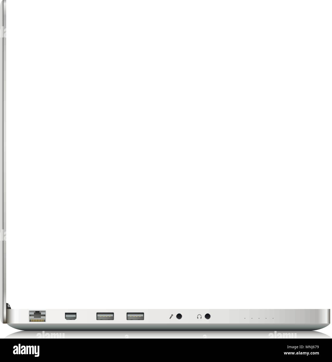 Side View of Vector Laptop, Isolated on White Background Stock Vector ...