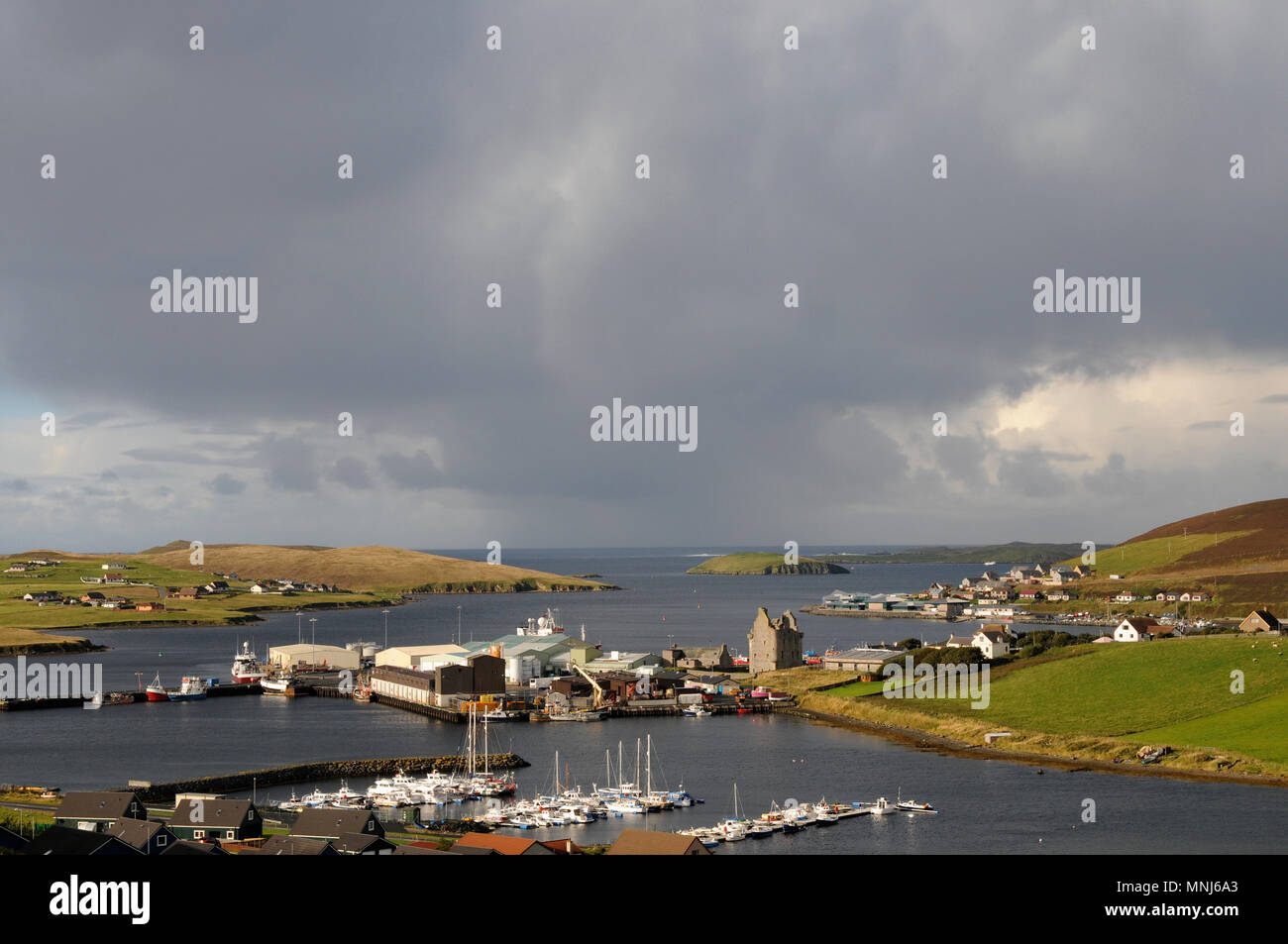 Various views of Scalloway in Shetland the second largest town and ...