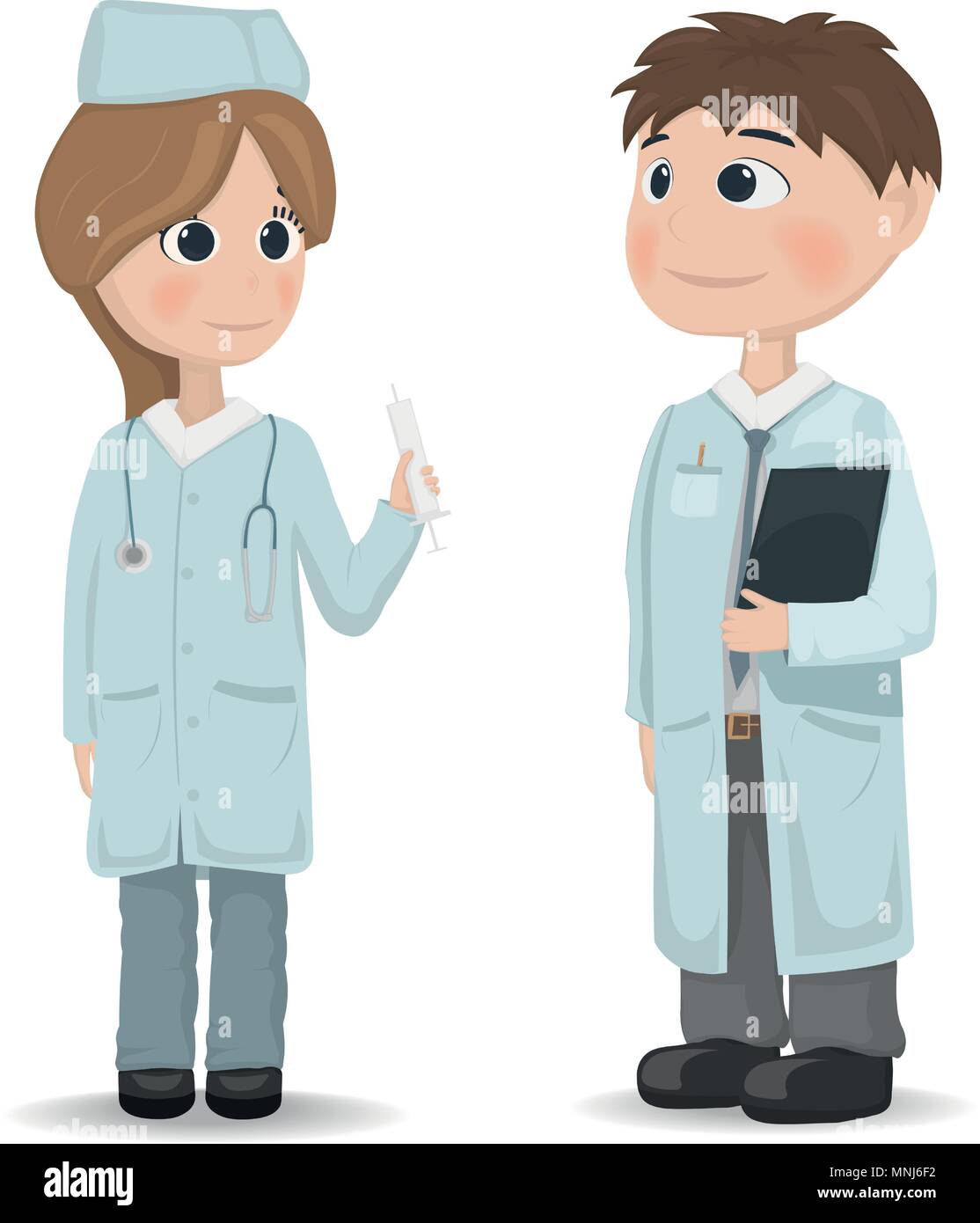 Doctors man and woman talking Vector. Conference, meeting, Discussion ...