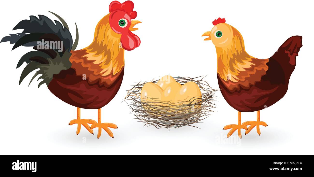 Hen egg nest Stock Vector Images - Alamy