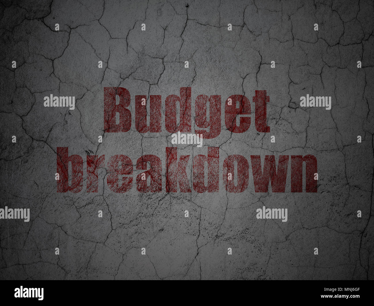 Business concept: Budget Breakdown on grunge wall background Stock ...