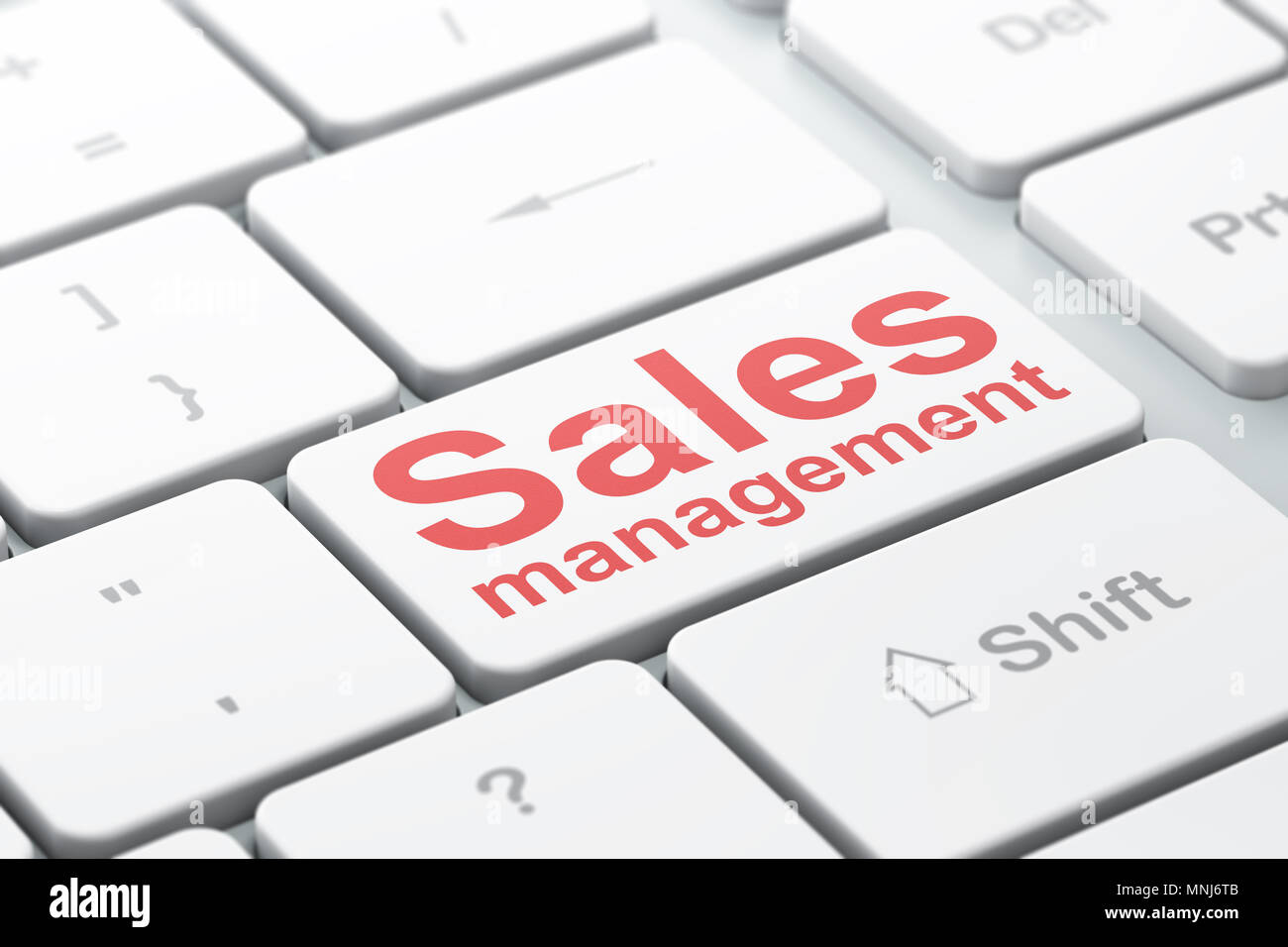 Advertising concept: Sales Management on computer keyboard background ...
