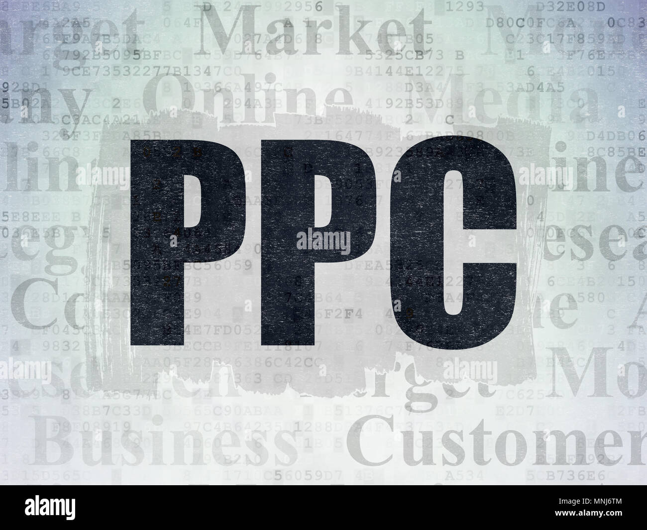 Marketing concept: PPC on Digital Data Paper background Stock Photo - Alamy