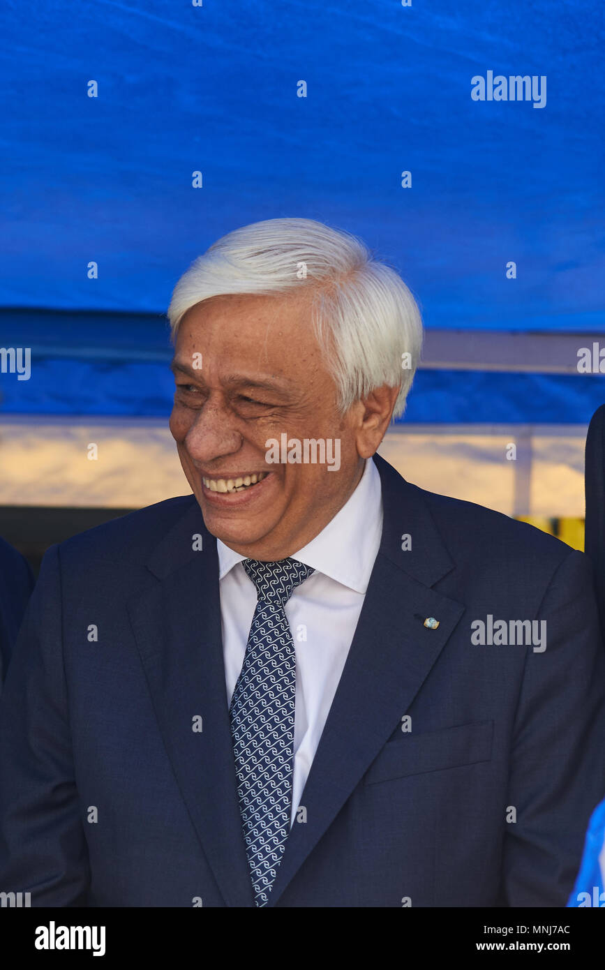 ALEXANDROUPOLI, GREECE-MAY 14, 2018:Greek President Prokopis ...