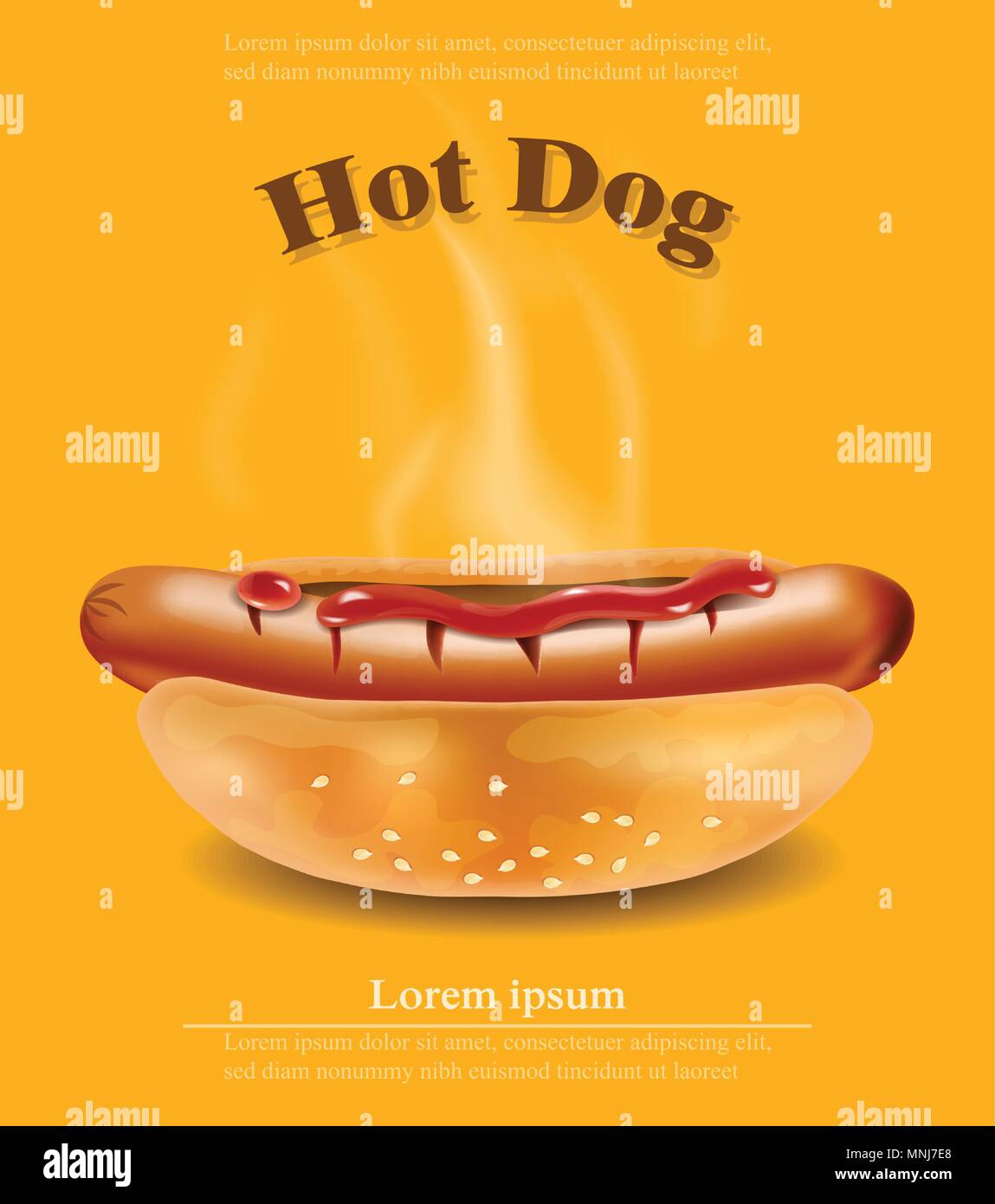 Hot dog Vector realistic. Detailed 3d illustration layout Stock Vector ...