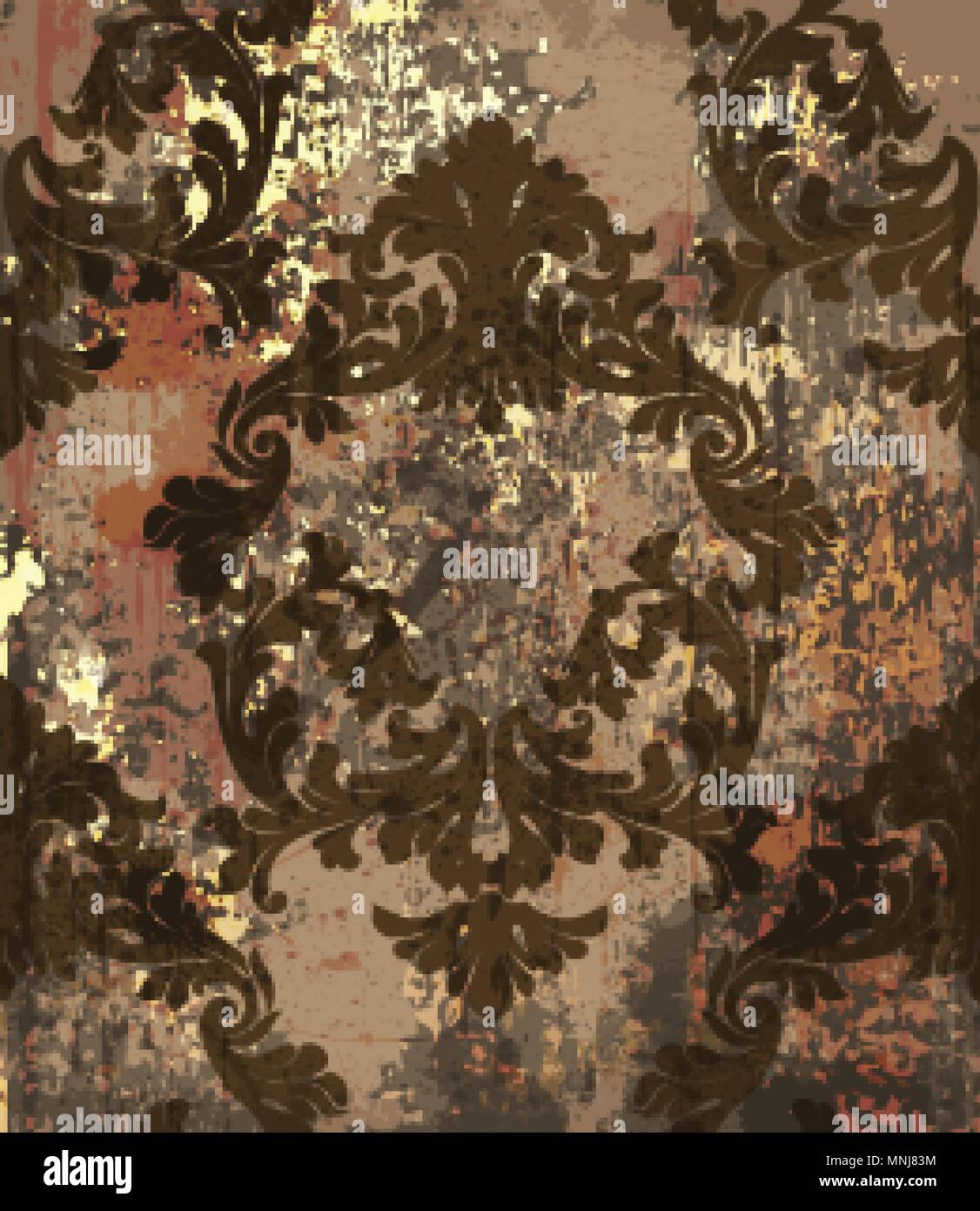 Baroque pattern background Vector. Ornamented texture luxury design ...