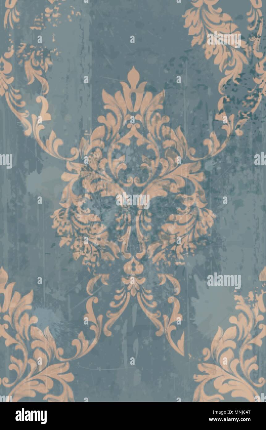 Rococo pattern background Vector. Ornamented texture luxury design ...