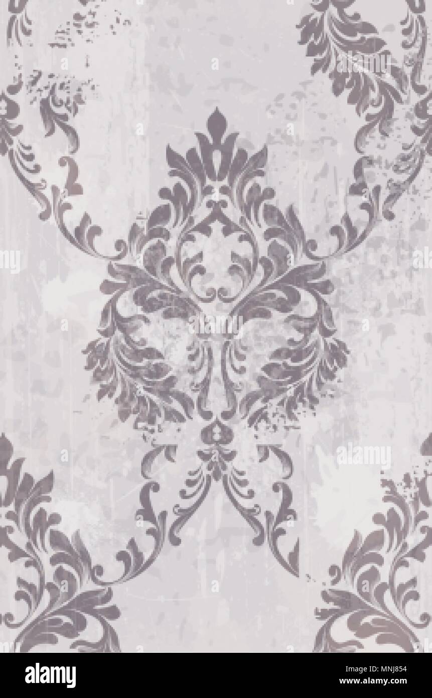 Rococo pattern background Vector. Ornamented texture luxury design ...