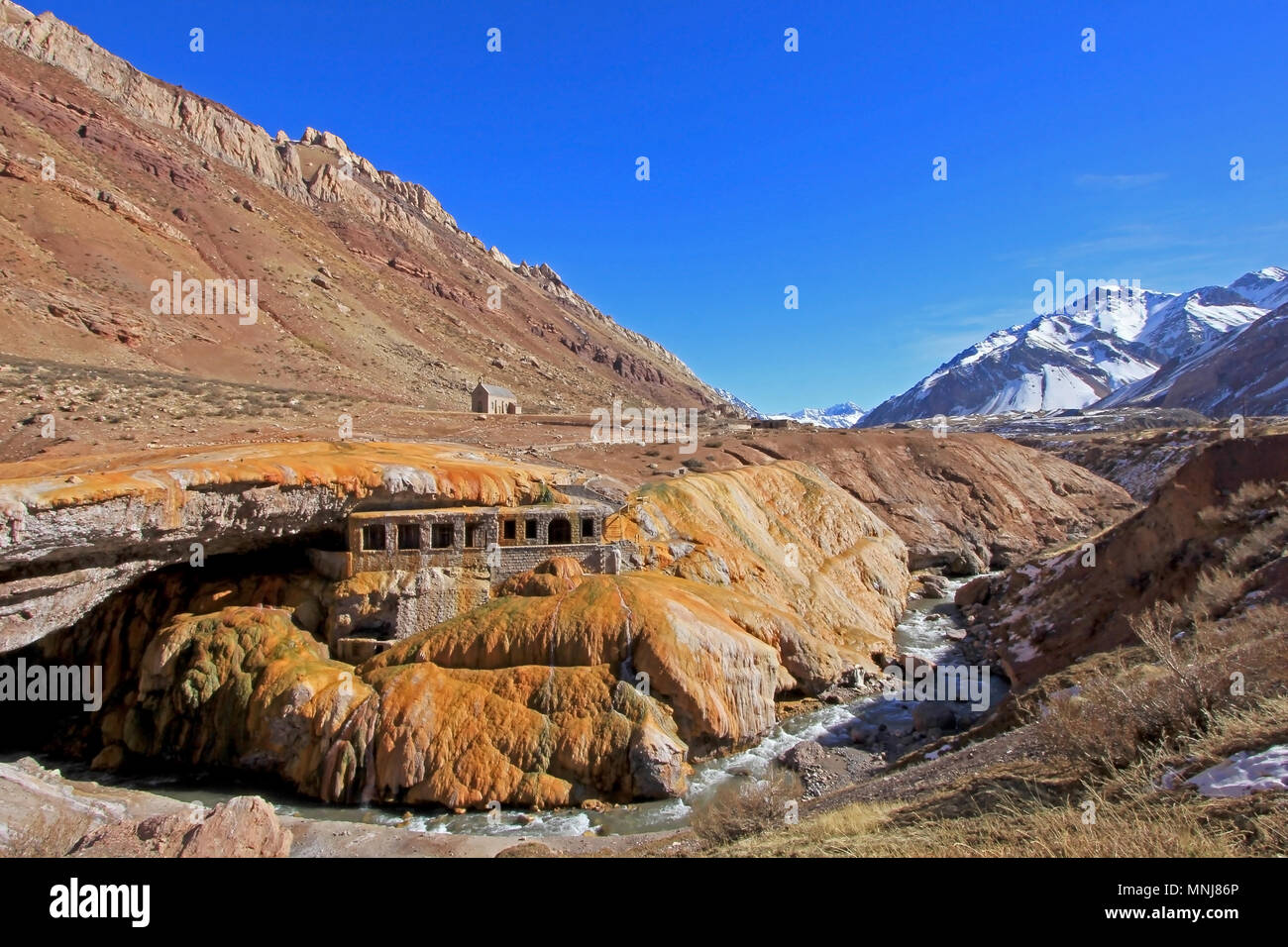 Puente del Inca, incas bridge natural monument, Mendoza, Argentina ...