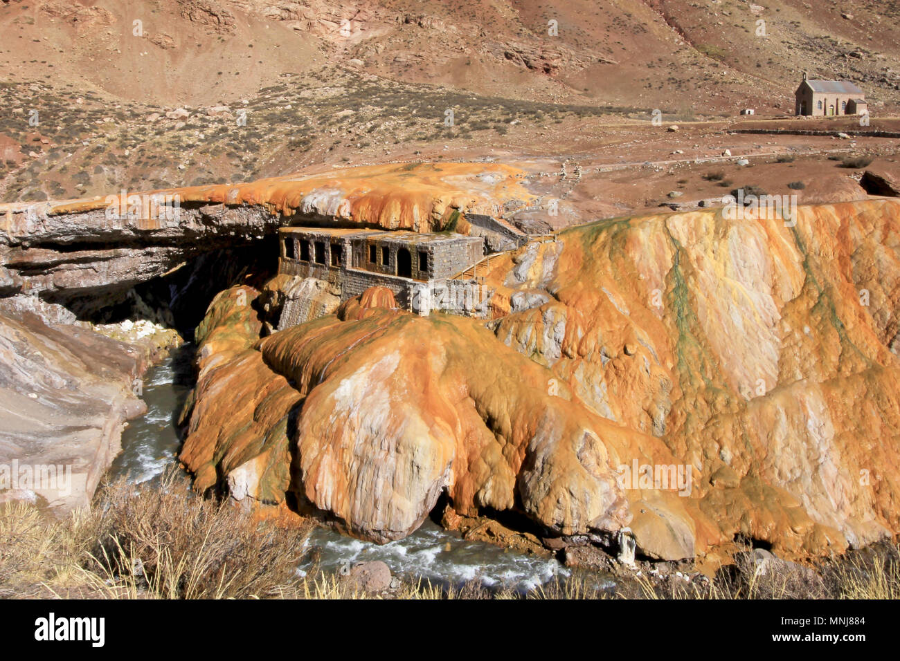 Puente del Inca, incas bridge natural monument, Mendoza, Argentina ...