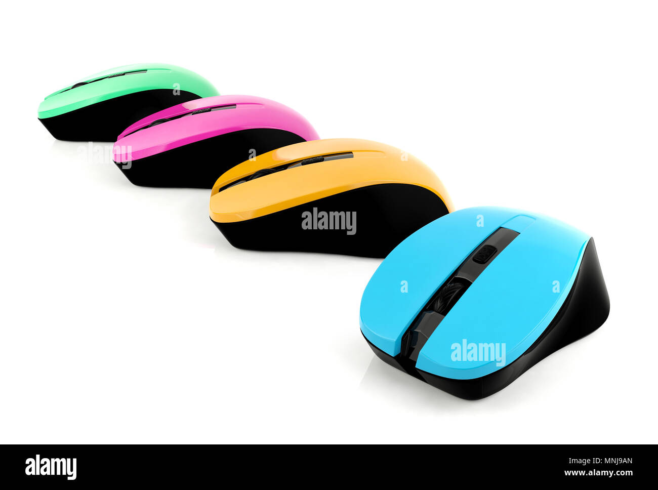 Colorful wireless mouses isolated on white background Stock Photo - Alamy
