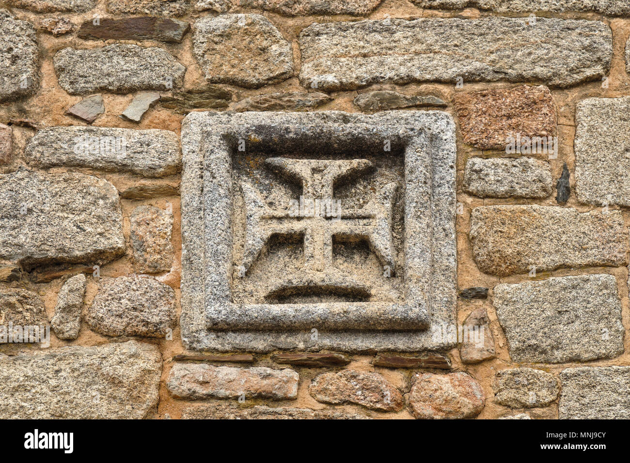 Templar stone cross. Castelo Branco, Portugal Stock Photo - Alamy