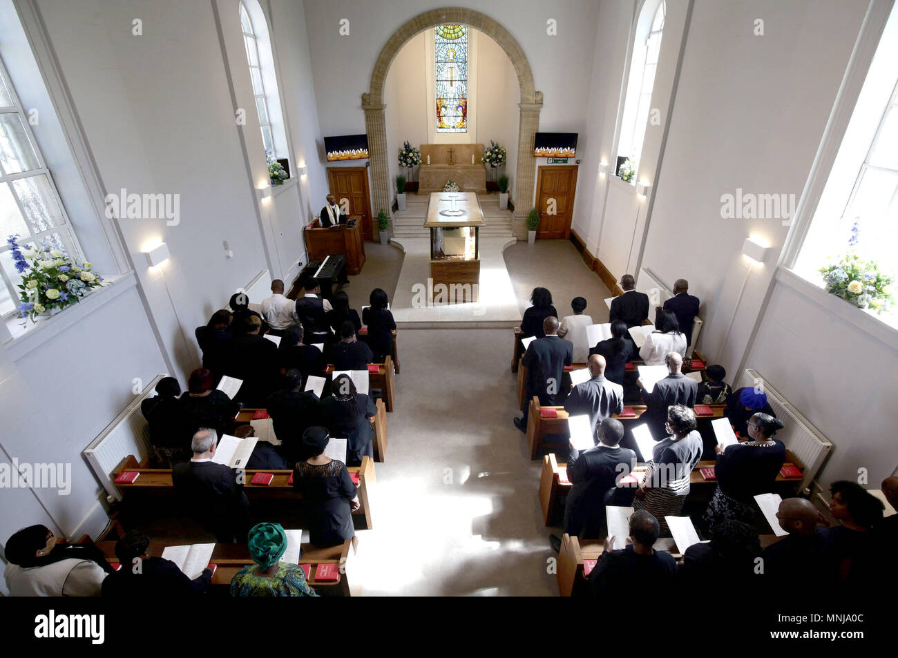 Mourners attend the funeral of Dexter Bristol, one of the Windrush ...