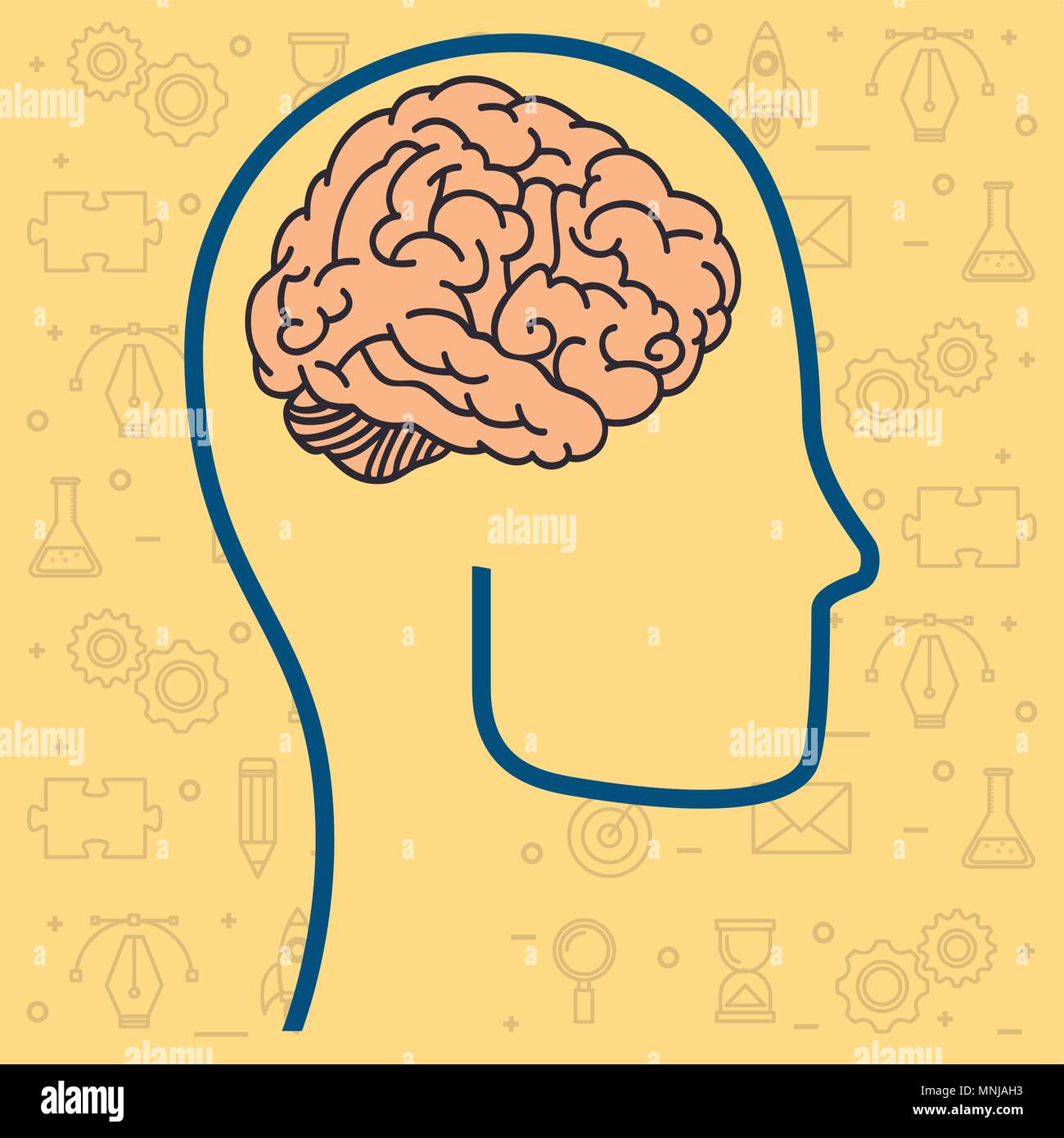 human profile creative brain Stock Vector Image & Art - Alamy