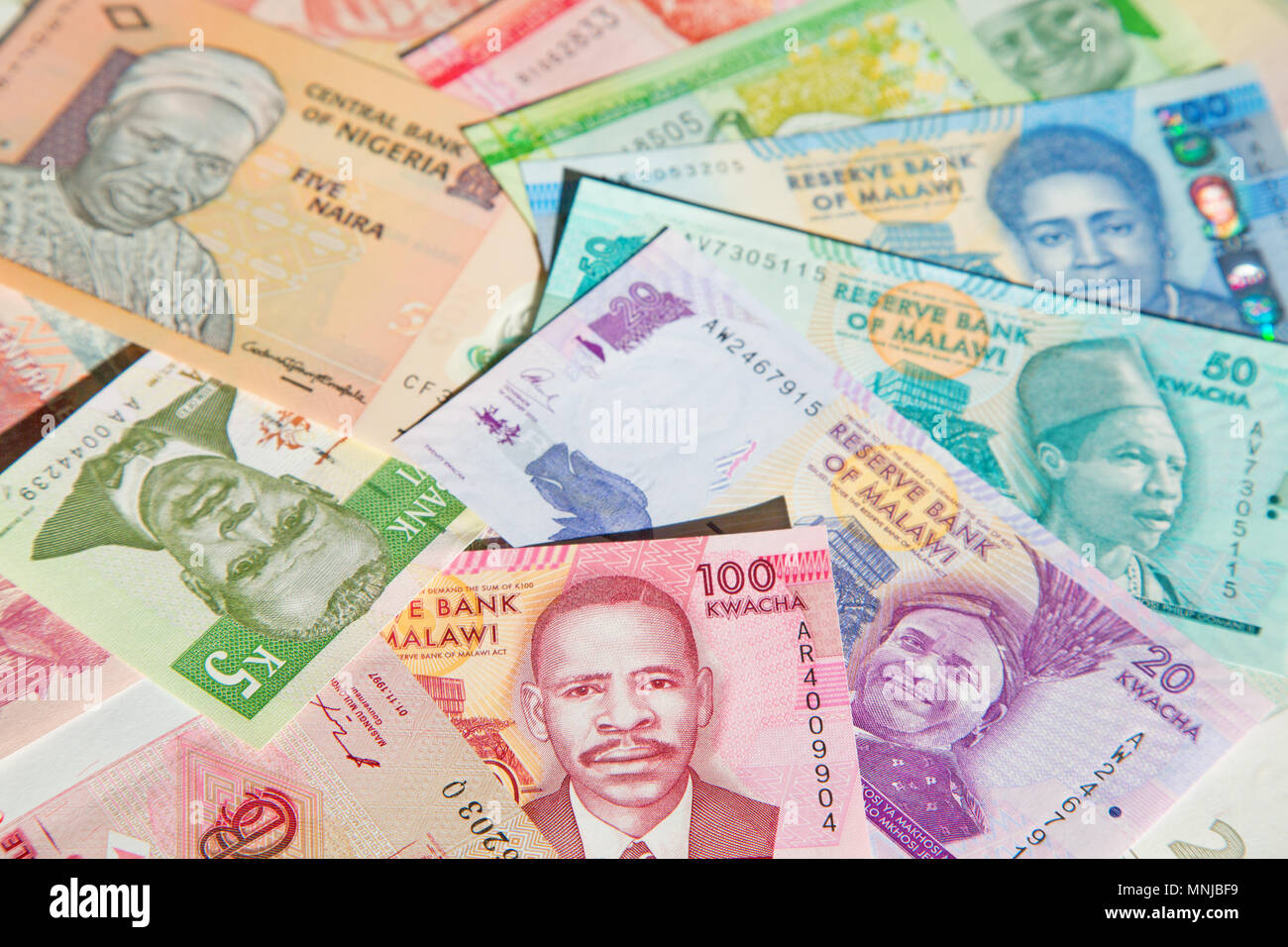 Variety of the African banknotes Stock Photo - Alamy