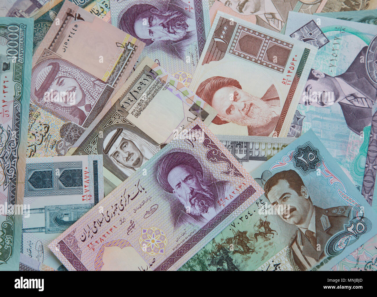 Variety of Middle East banknotes Stock Photo - Alamy