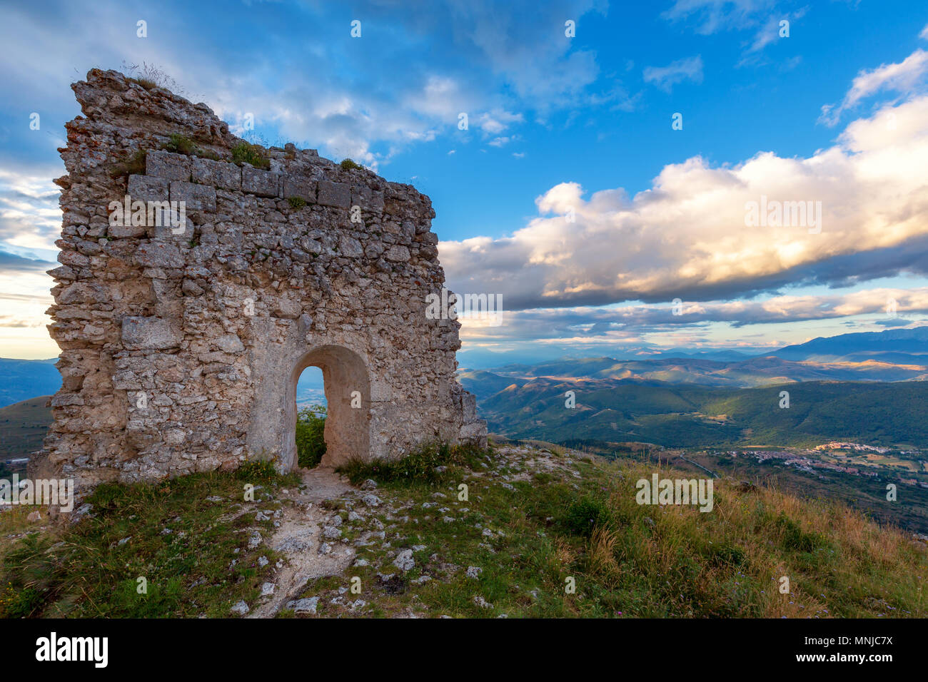 Ruins of Castle Rocca Calascio, Gran Sasso, Abruzzo, Italy Stock Photo ...