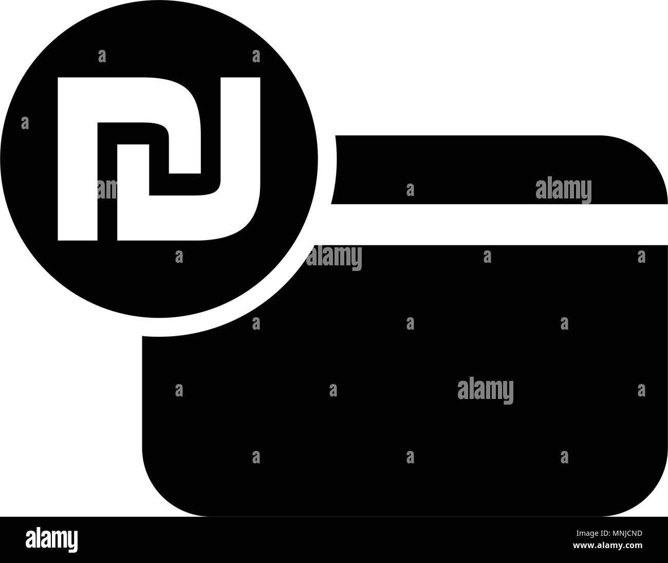 Israeli Shekel credit card icon, isolated on white background Stock ...