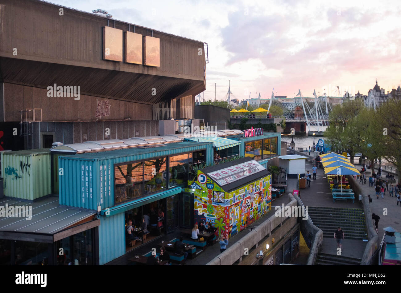 Southbank Centre at dusk, Queen Elizabeth Hall, Purcell Room, London ...