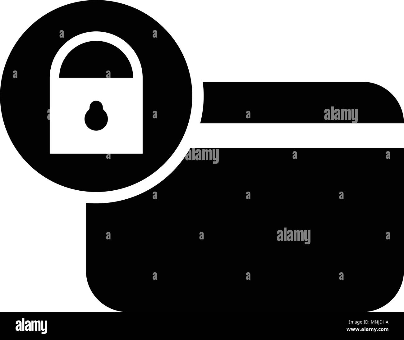 Secure credit card icon, isolated on white background Stock Vector ...