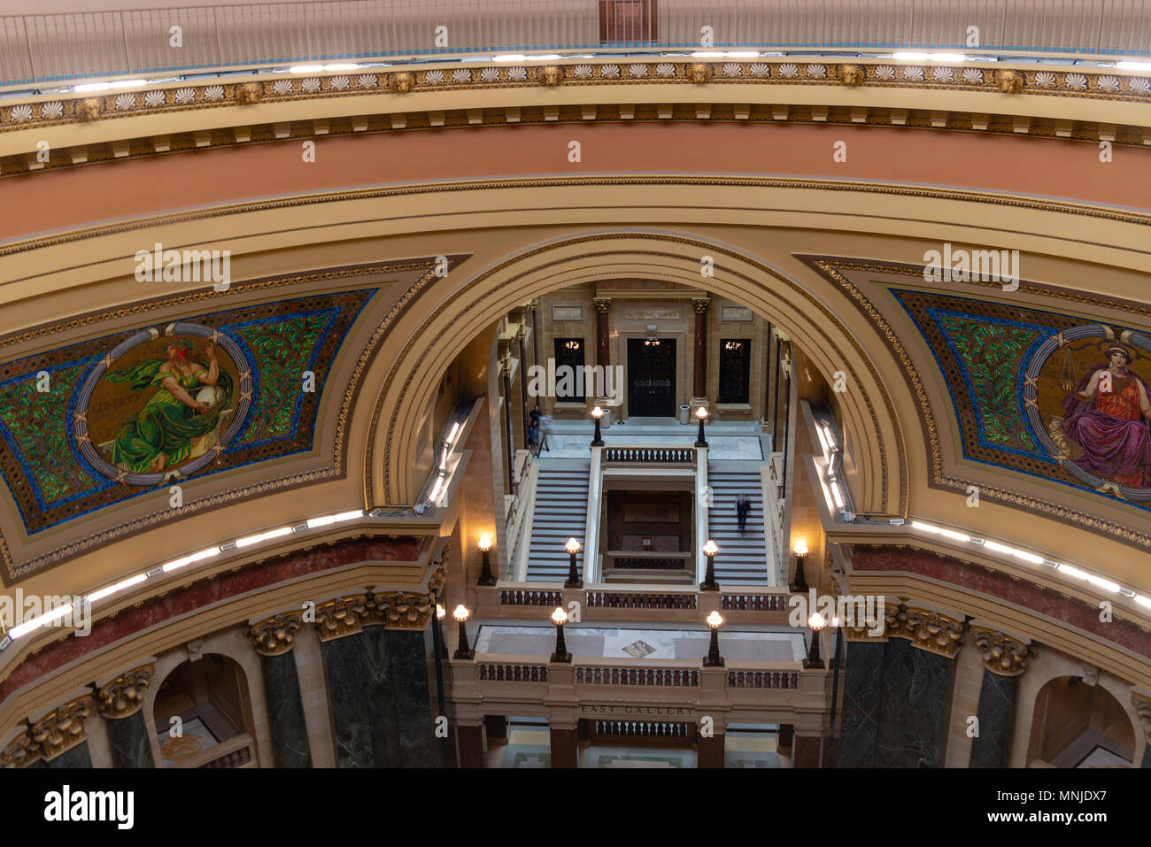 High angle interior view of the Wisconsin State Capitol Building ...