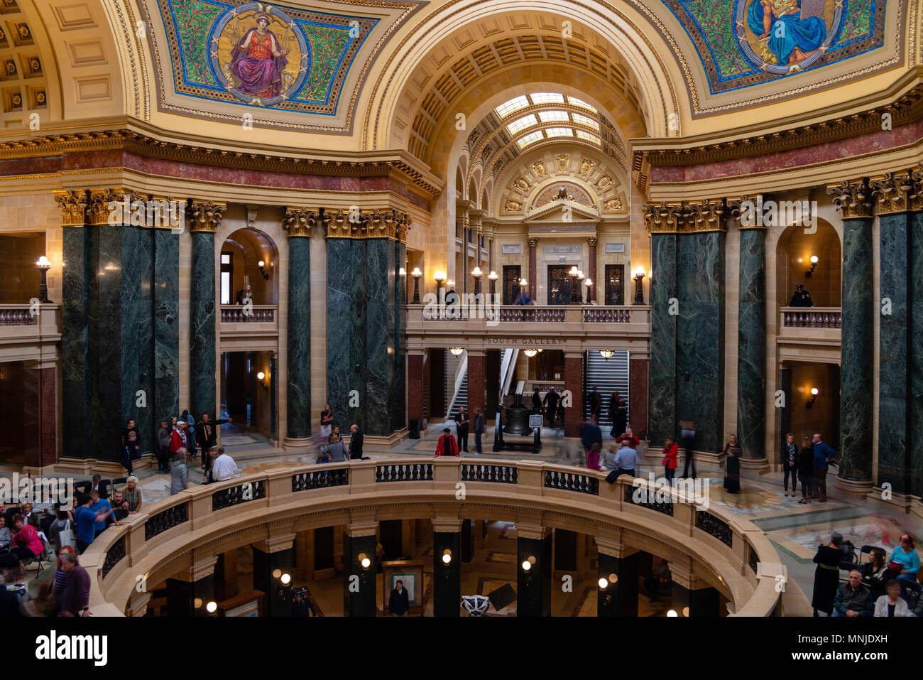 High angle interior view of the Wisconsin State Capitol Building ...