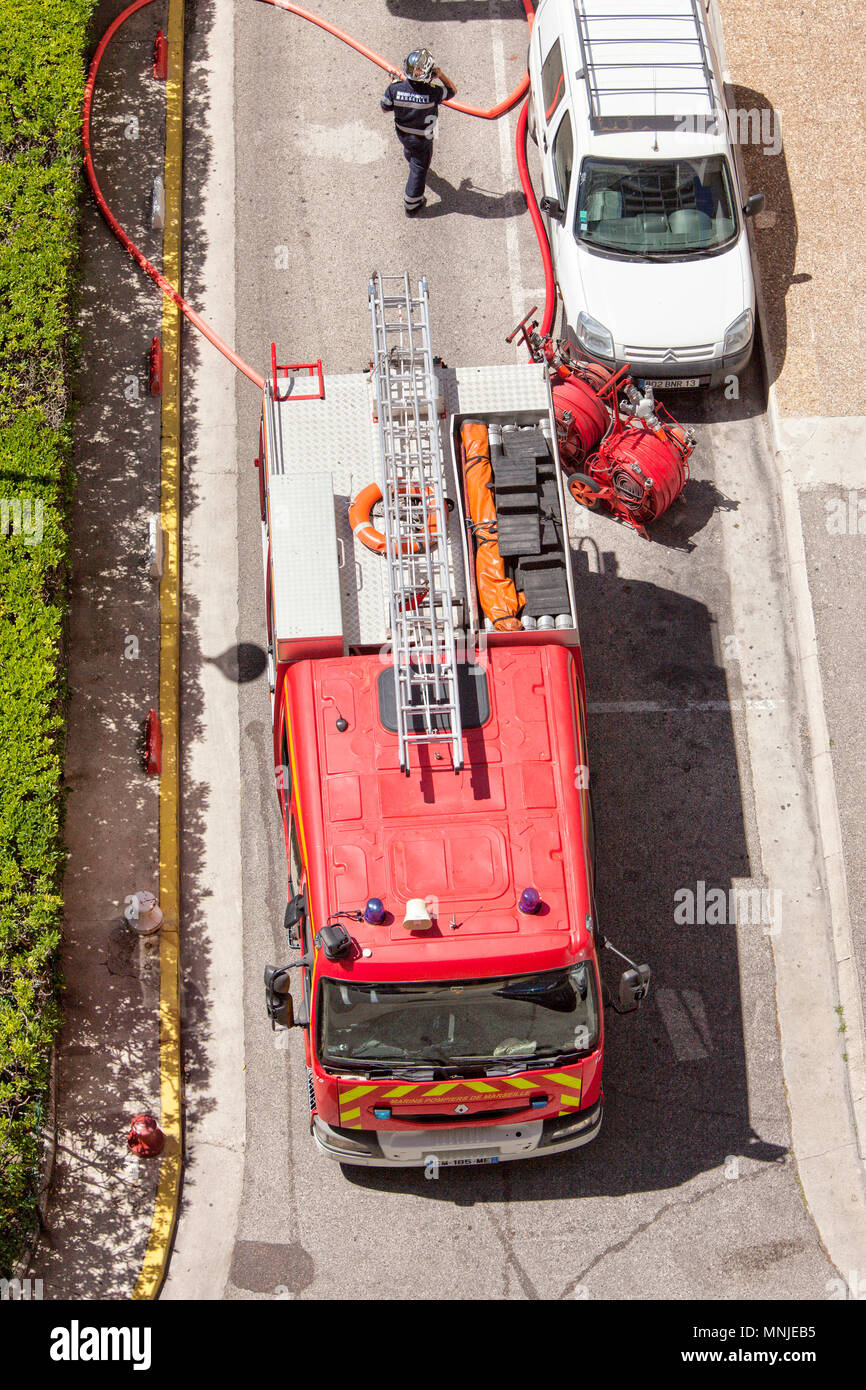Rear view of fire engine hi-res stock photography and images - Alamy