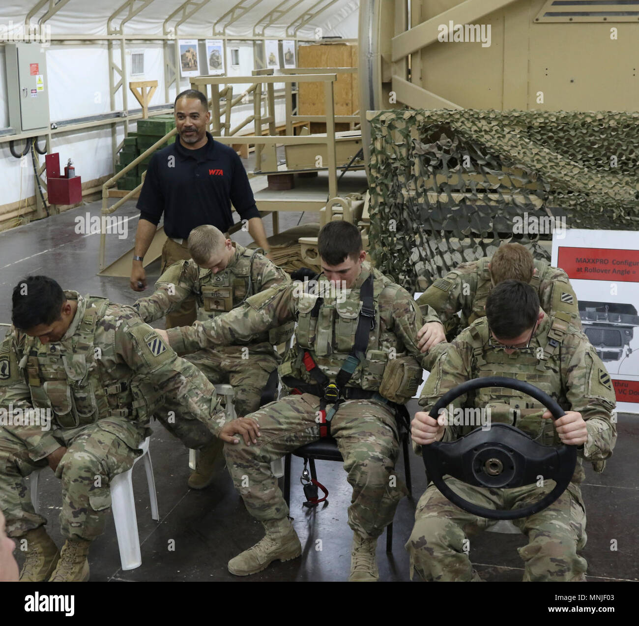 CAMP BUEHRING, Kuwait – 1st SFAB Soldiers learn the proper way to brace ...