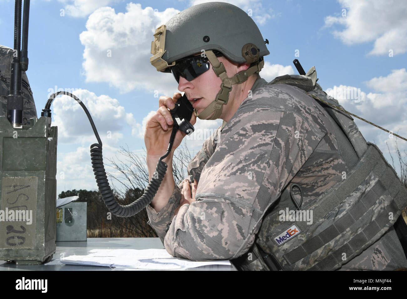 U.S. Air Force Senior Airman Chase Barnett, a 136th Security Forces ...