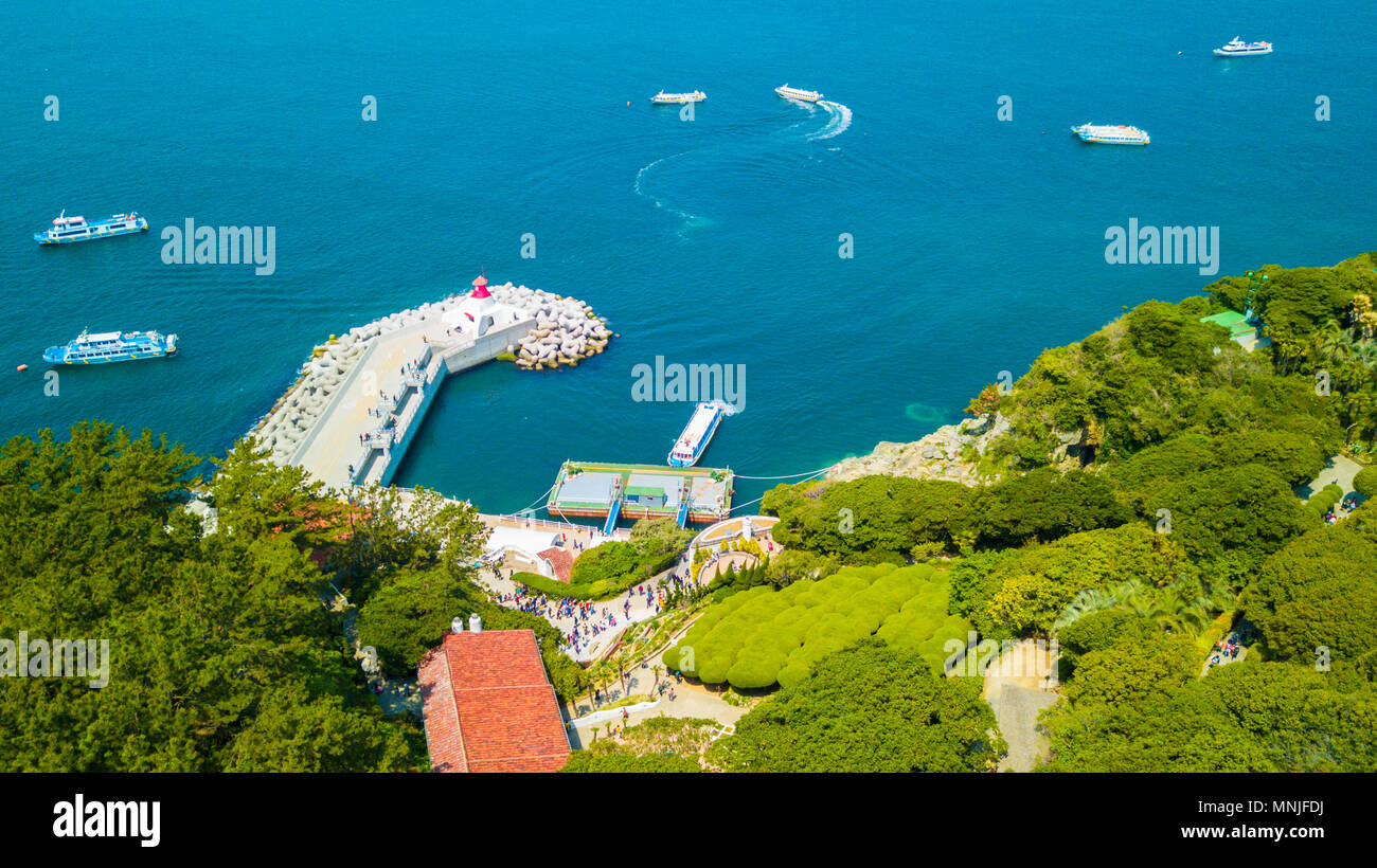 Aerial view of Oedo Botania island located in Geoje island of South ...