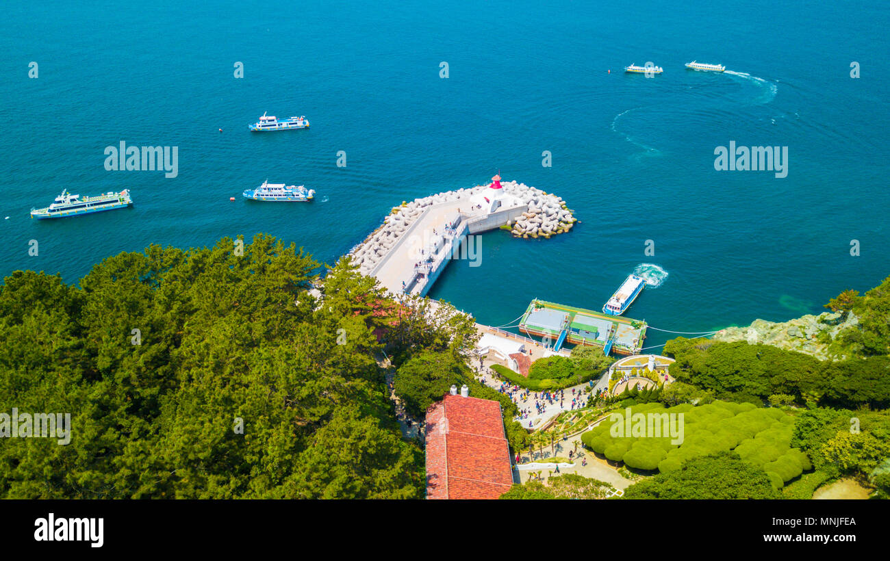 Aerial view of Oedo Botania island located in Geoje island of South ...