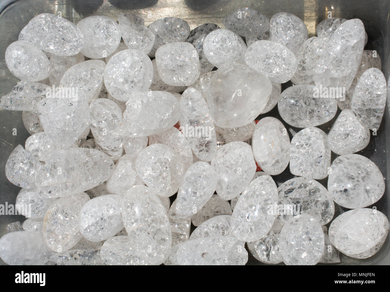 crystallized quartz (rock-crystal) gem stone as natural mineral rock ...