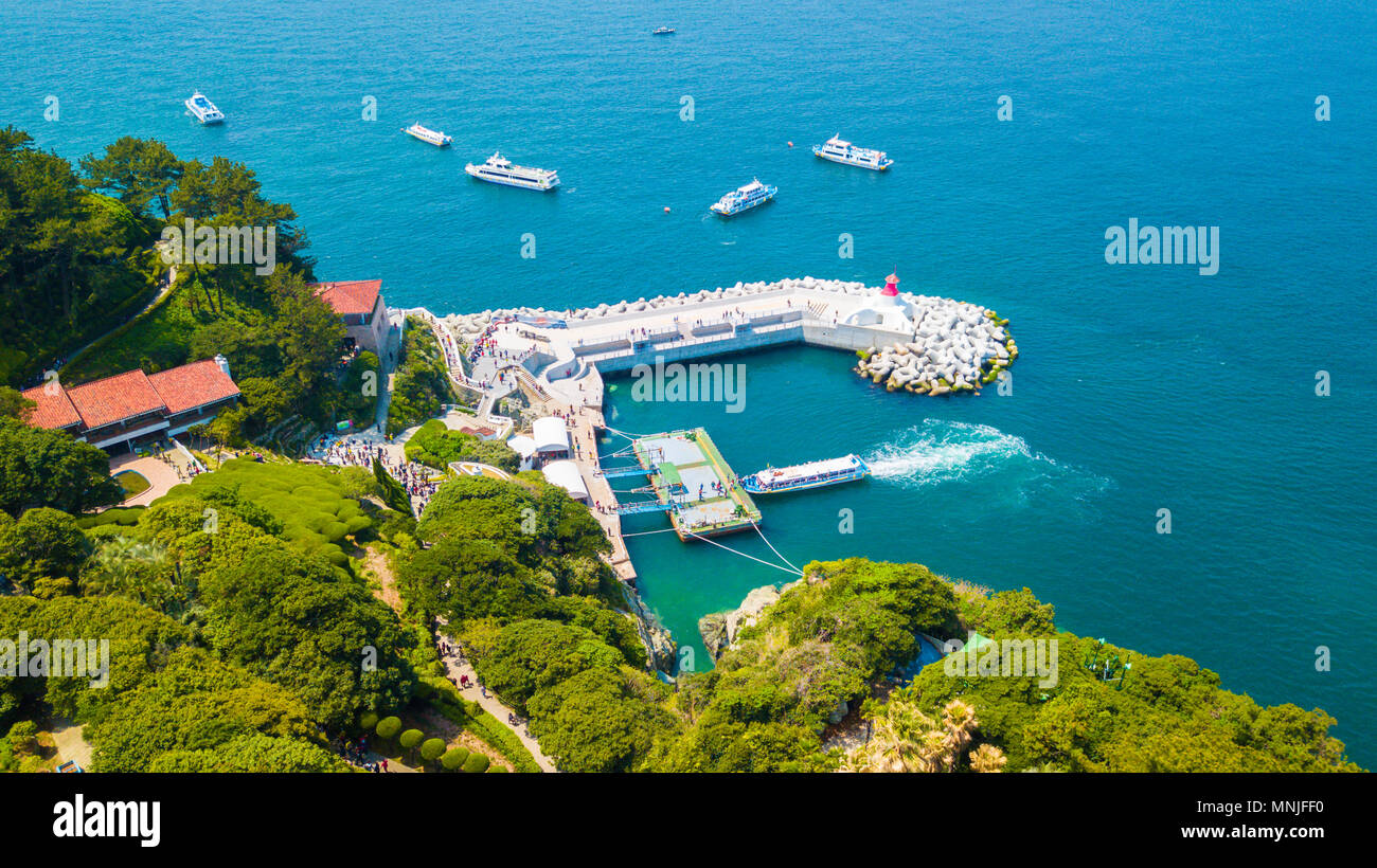Aerial view of Oedo Botania island located in Geoje island of South ...