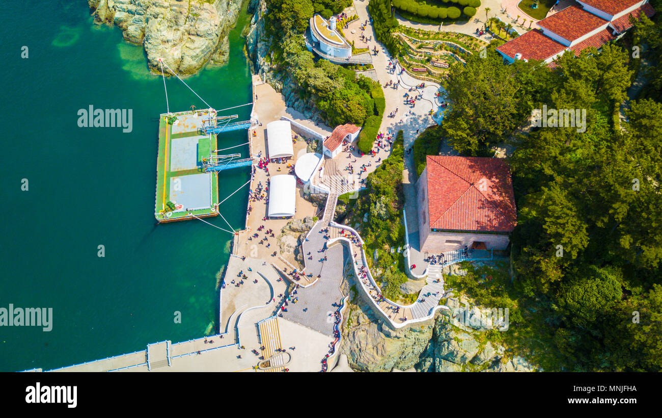Aerial view of Oedo Botania island located in Geoje island of South ...