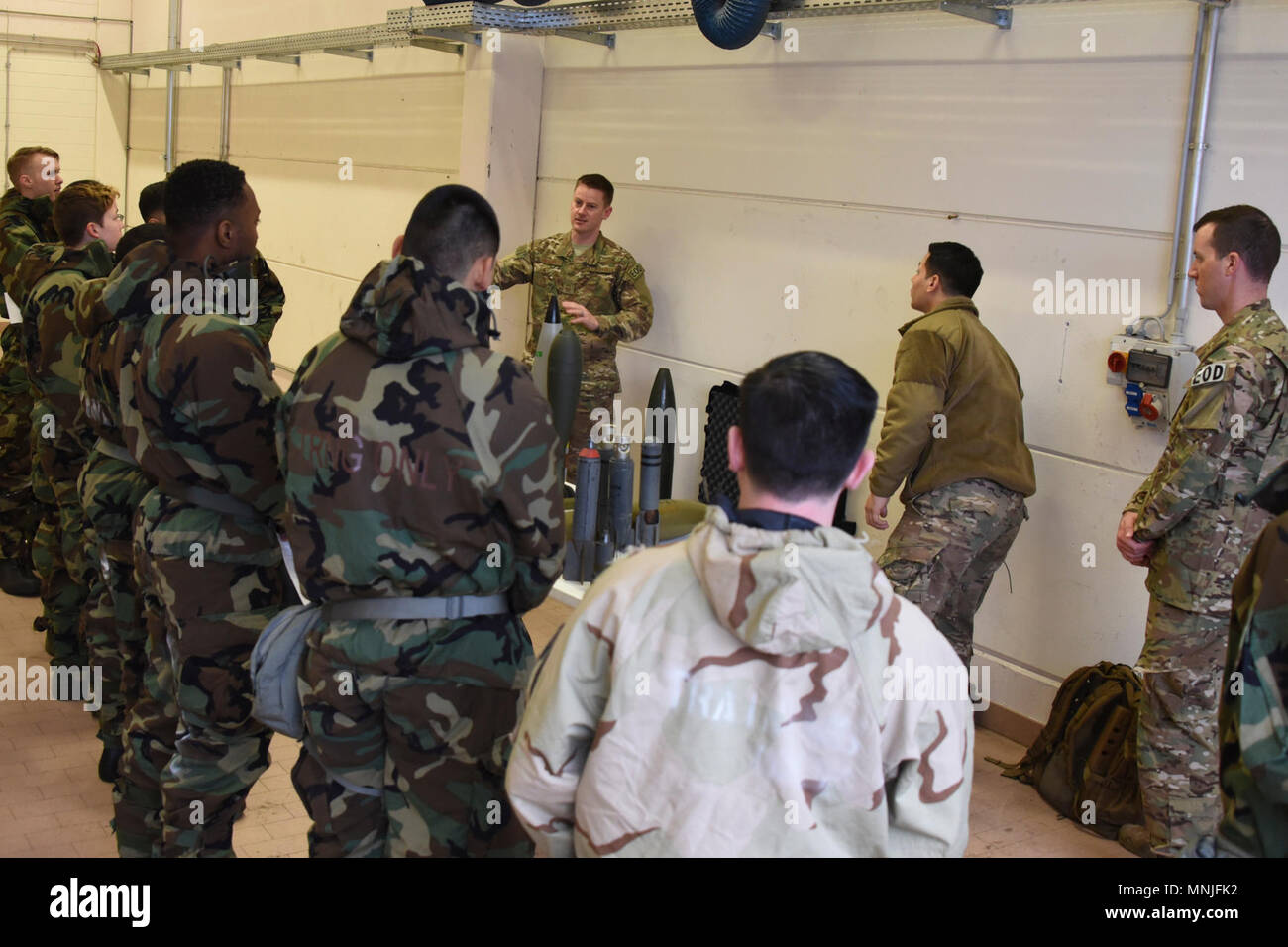 Airmen from the 52nd Civil Engineer Squadron explosive ordnance unit ...