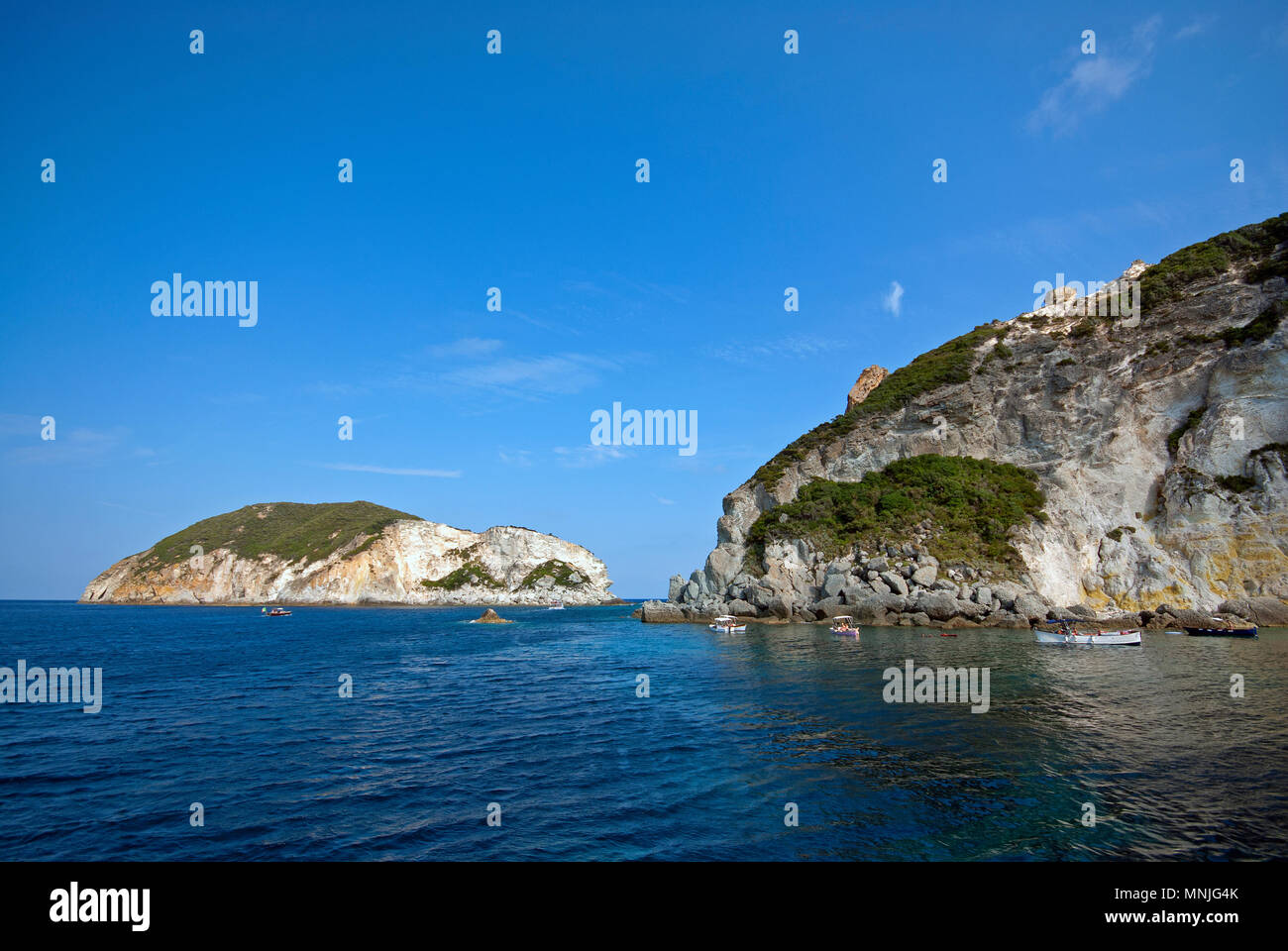 Ponza Island and small Gavi Island on the left, Lazio, Italy Stock ...