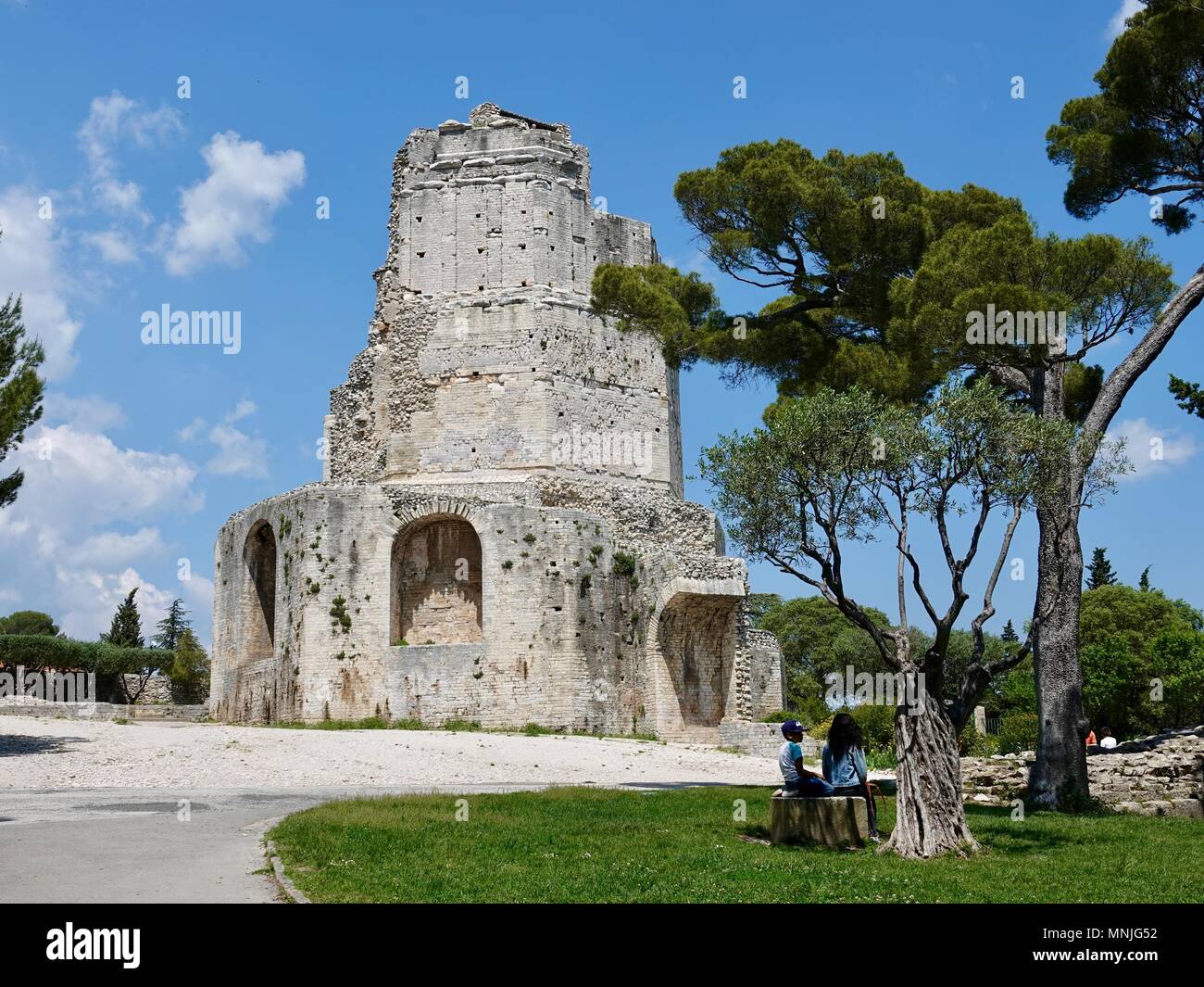 Historic monument, Tour Magne, Magne Tower, in the Fountain Gardens ...