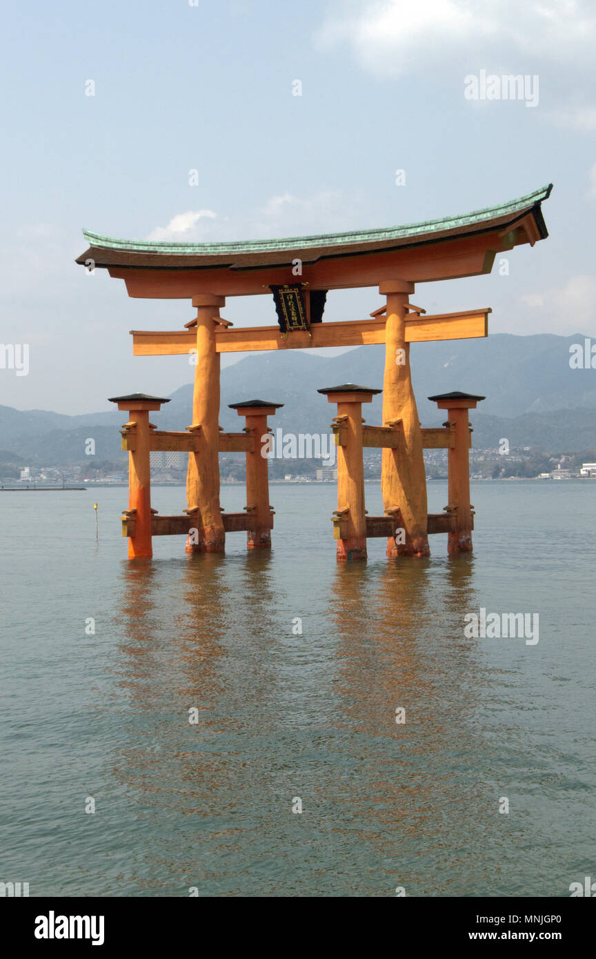 Itsukushima Shrine, 'floating shrine', on Miyajima Island, Japan Stock ...