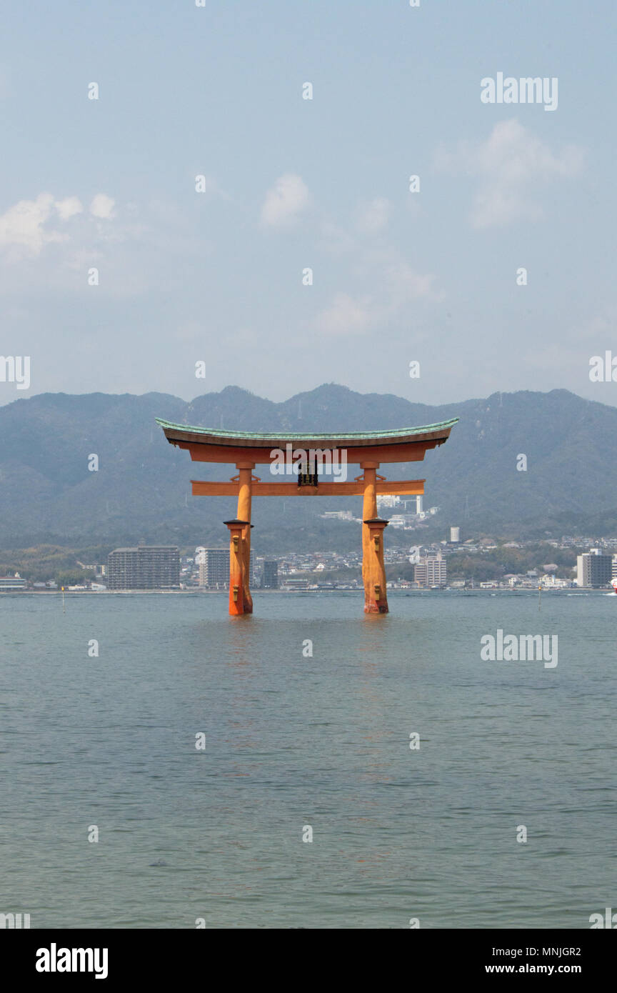 Itsukushima Shrine, 'floating shrine', on Miyajima Island, Japan Stock ...