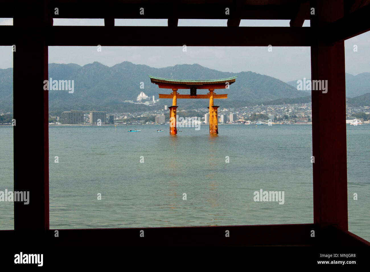 Itsukushima Shrine, 'floating shrine', from inside the temple on ...