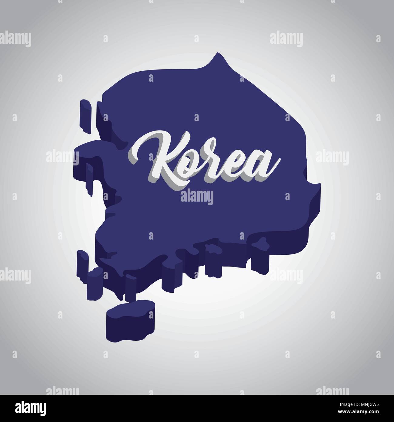 south korea map over gray background, colorful design. vector ...