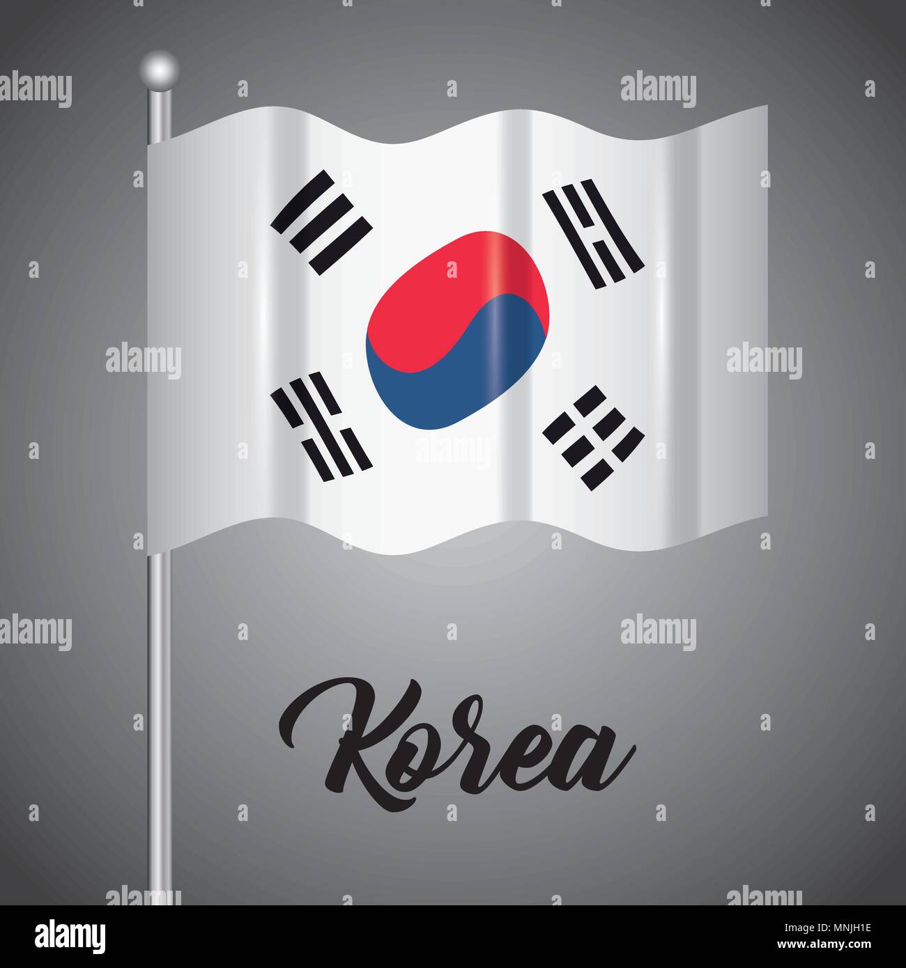 south korea flag design, vector illustration icon Stock Vector Image ...